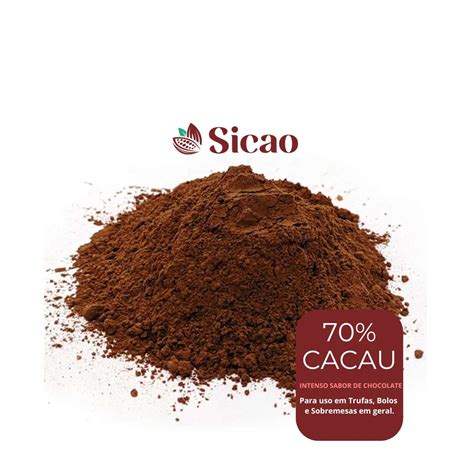 Chocolate Em Pó Sicao 70 Cacau Alcalino Pacote Com 500g