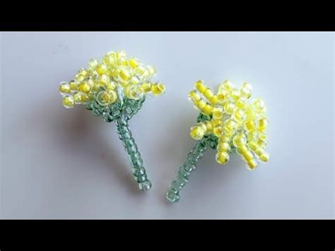 ともの手芸日記 ビーズのタンポポの作り方 ビーズフラワー シードビーズのパターン ビーズ