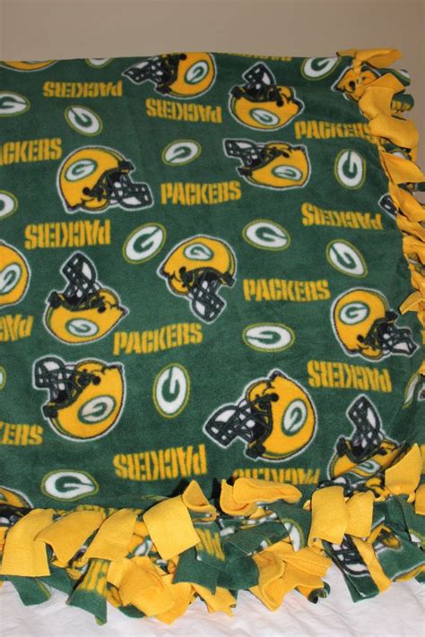 Green Bay Packers Fleece Tie Blanket 3800 Via Etsy With Images