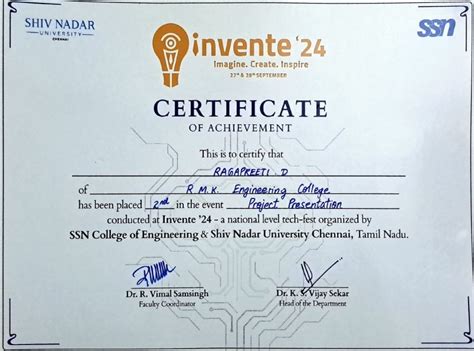 ragapreeti d on linkedin projectpresentation runnerup ssncollege innovation teamwork growth…