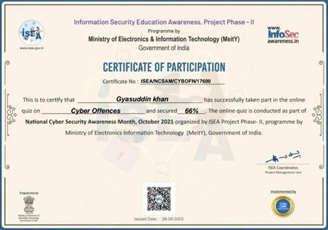 Gyasuddin Khan On Linkedin Cybersecurity Ethicalhacking Cyberoffence Certificate