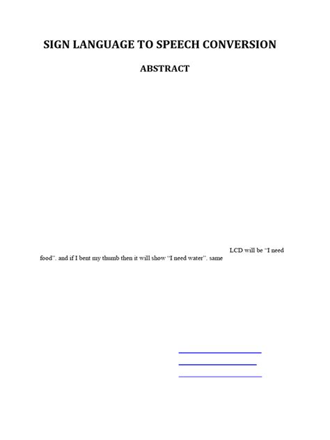 Sign Language To Speech Conversion 1 Pdf Sensor Sign Language