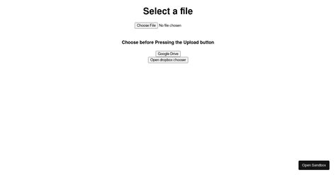 File Upload Forked Codesandbox