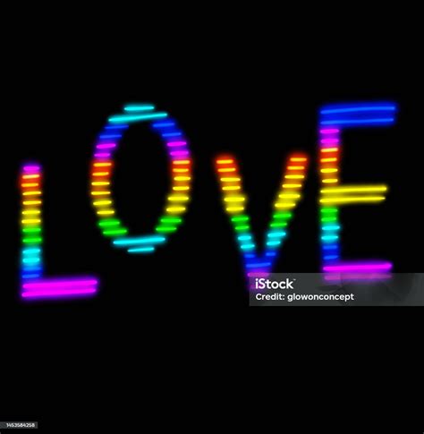 Neon Illustration Art Lgbt Lgbtq Love Heart Design Rainbow Glow Pride