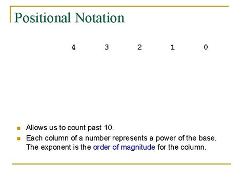 Binary Number Systems Positional Notation 104 103 10000