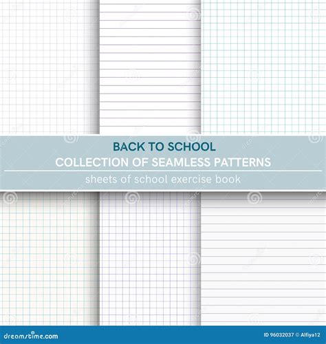 Seamless Patterns Of Sheet Of Notebook Stock Vector Illustration Of Notebook Blue 96032037