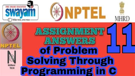 Problem Solving Through Programming In C Assignment 11 Answers Nptel 2021 Youtube