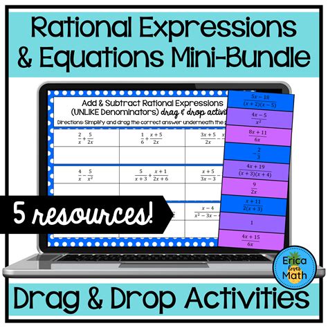 Rational Expressions And Equations Digital Activity Drag And Drop Mini Bundle Made By Teachers