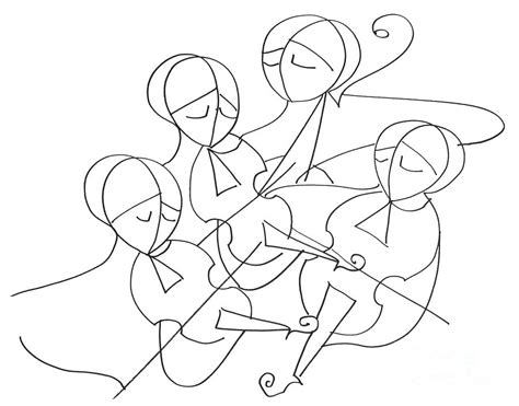 String Quartet Drawing By Vardi Art Pixels