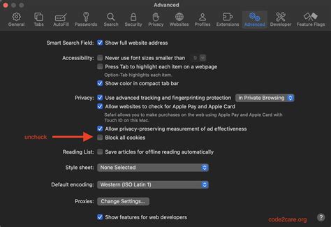 How To Enable Cookies In Safari On Mac Code2care