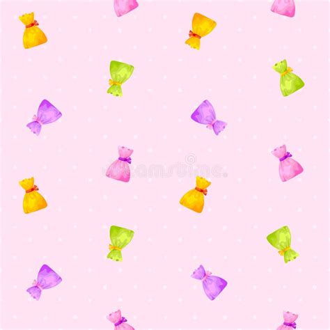 Seamless Pattern Sweet Candy Colorful Wrapper Flat Stock Vector Illustration Of Textile