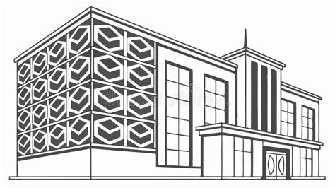 Modern Building Architecture Contemporary Facade For Urban And Business Themes Vector Design