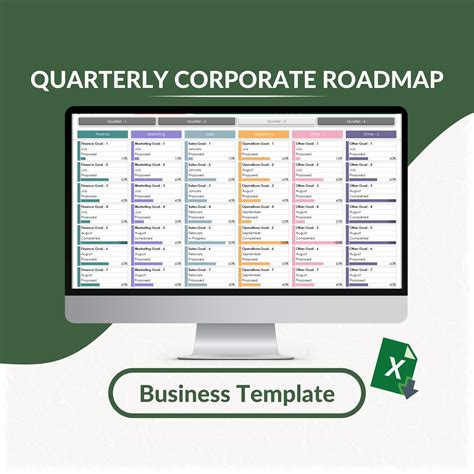 Quarterly Corporate Roadmap Excel Template Bussiness Planner Roadmap Tracker Excel Dashboard Quarterly Corporate Roadmap Excel Template Bussiness Planner Roadmap Tracker Excel Dashboard