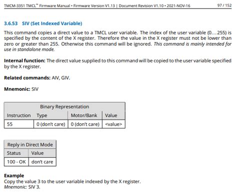 Is It Possible To Use TMCL S COMP Command With A Variable Or The Accumulator Documents