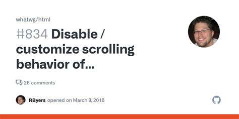 Disable Customize Scrolling Behavior Of Element Focus Issue 834 Whatwg Html GitHub