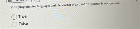 Solved Most Programming Languages Limit The Number Of And åd
