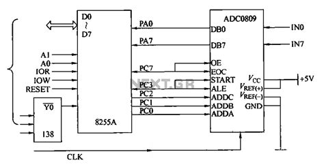Adc0809 And Pc Bus Interface Circuit Next Electronics