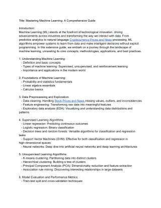 PPT - Mastering Machine Learning: A Comprehensive Guide PowerPoint Presentation - ID:13072428