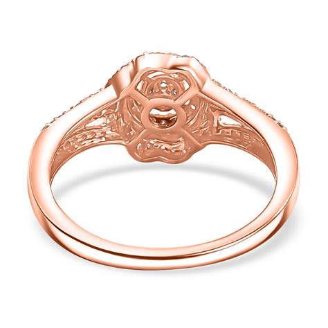 9k Rose Gold Sgl Certified Pink Diamond Floral Cluster Ring M8023278