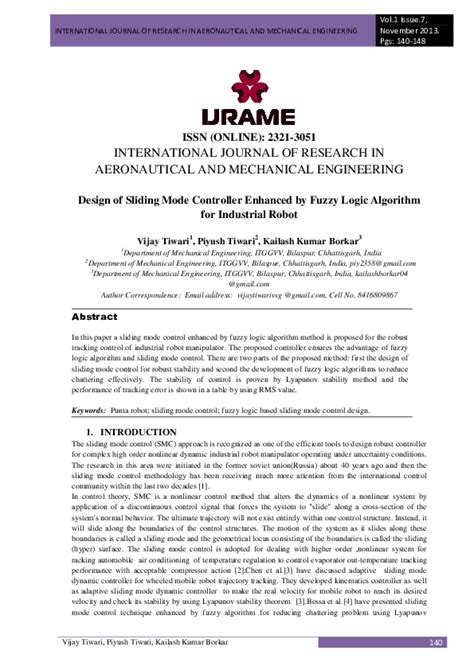 Pdf Design Of Sliding Mode Controller Enhanced By Fuzzy Logic