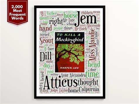 Harper Lees To Kill A Mockingbird Literary Word Cloud Etsy