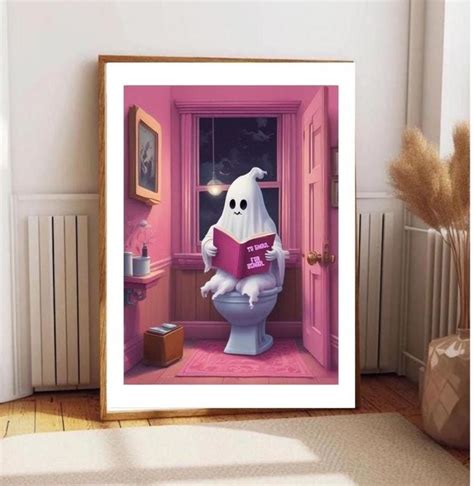 Too Ghoul For School Cute Ghost Reading Book Toilet Funny Halloween