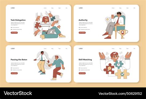 Task Delegation Set Royalty Free Vector Image Vectorstock