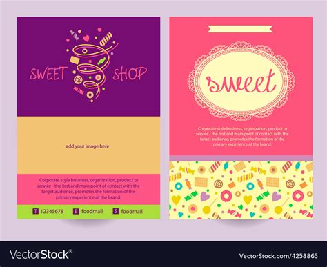 Flyer Sweets Background Ad Logo Royalty Free Vector Image