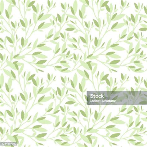 녹색의 매끄러운 패턴은 흰색 배경에 평면 벡터 일러스트를 남깁니다 0명에 대한 스톡 벡터 아트 및 기타 이미지 0명 꽃무늬 나무 Istock