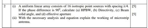 Solved I A Uniform Linear Array Consists Of Isotropic Chegg