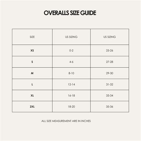 Overalls Size Guide Hell Babes