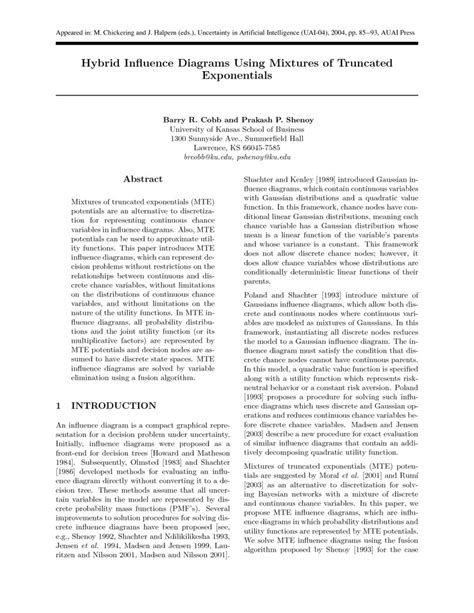 hybrid influence diagrams using mixtures of truncated exponentials deepai