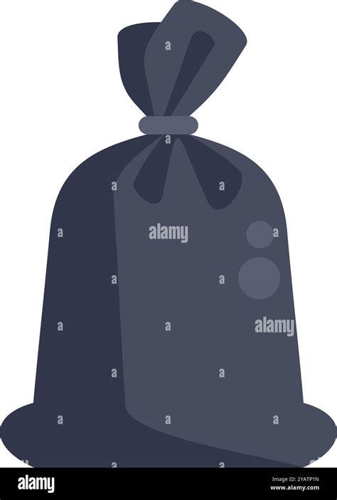 Full Black Garbage Bag Tied Up With String Ready For Disposal Stock Vector Image And Art Alamy