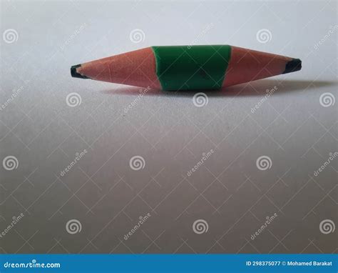 Green Short Pencil That Is Sharpened On Both Sides Bullet Shaped Stock Image Image Of Finger