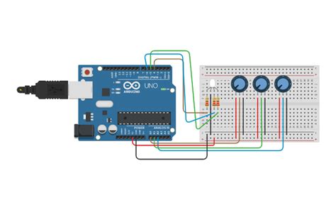Circuit Design 1 4 Controla Led Rgb Com Potenciômetro Tinkercad