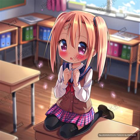 Ai创作图手绘卡哇伊学生妹插画 女孩可爱动漫 坐姿少女 可爱动漫女孩 Cg少女 害羞可爱女孩 卡通动漫制服女孩 动漫小女孩 Q版校服 Q版人物坐姿 本本封面甜美女孩 小学生妹子 可爱女孩场景图