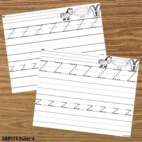 Letter Z Write The Letter Small Pictures Page Simply Kinder Printable Membership
