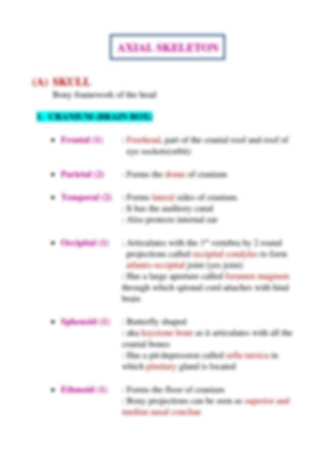 Solution Human Skeleton Axial Vs Appendicular Skeleton Cranium Skull