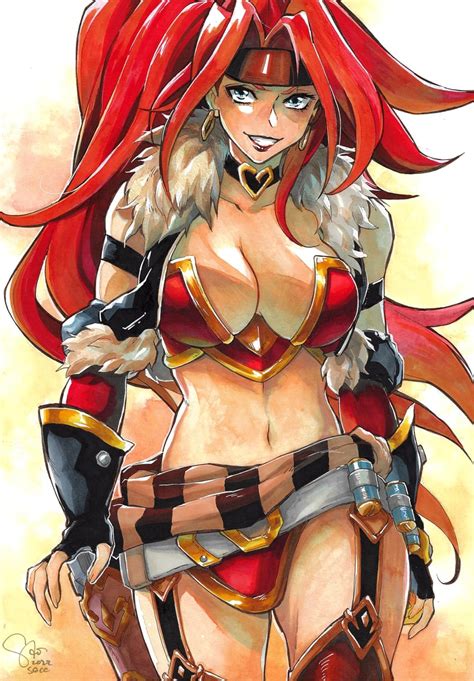 Red Monika Battle Chasers Drawn By Saosaowee Danbooru