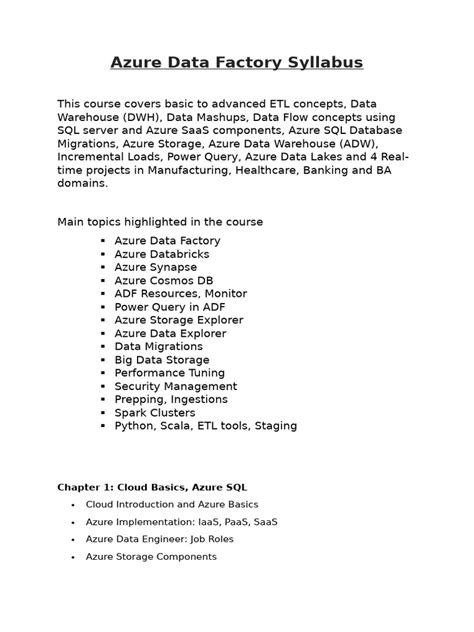 adf syllabus pdf microsoft azure apache spark