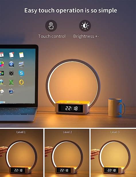 Digital Alarm Clock Table Lamp With Wireless Charging
