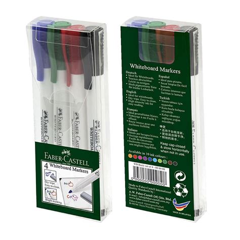 Faber Castell Slim Whiteboard Markers Fine Bullet Pk Of 4 Standard Tew