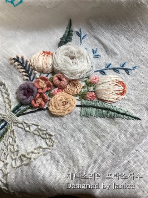 제니스리의 프랑스자수그녀의 작약 꽃다발 네이버 블로그