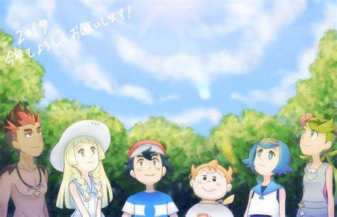 Lillie Ash Ketchum Lana Mallow Kiawe And 1 More Pokemon And 2