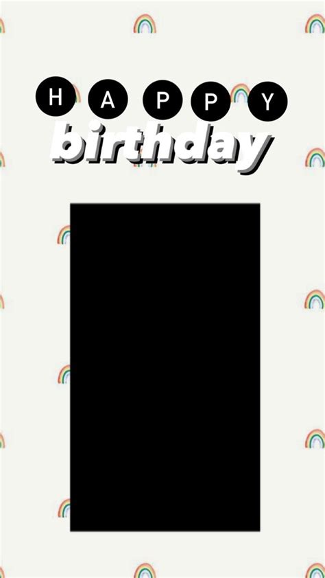 Aesthetic Happy Birthday Instagram Story Template Black Printable
