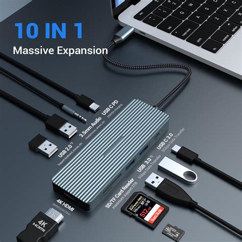 Snapklik Com Tymyp 10 In 1 USB C Docking Station Adapter