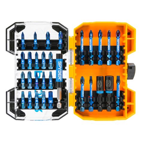 Spyder Mach Blue Mixed Drive Impact Bit Set 30 Pieces 19303uk