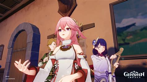 Яэ Мико и Райден в Мондштадте Genshin Impact Hoyolab