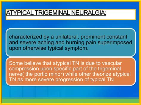 Trigeminal Neuralgia Dr Sanjana Ravindra Pptx Brain And Nervous System Disorders