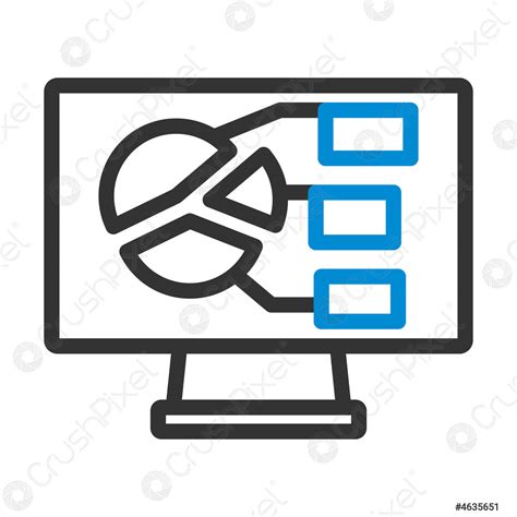Monitor With Analytics Diagram Icon Stock Vector 4635651 Crushpixel